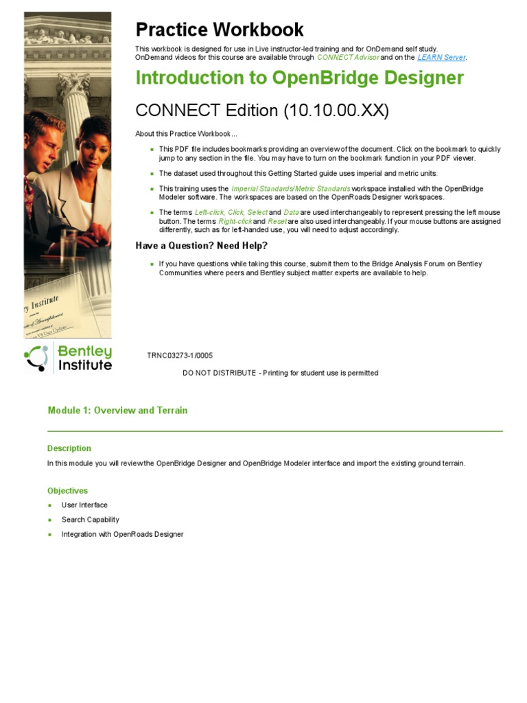 Introduction To Openbridge Designer: Practice Workbook | PDF | Bridge | Beam (Structure)