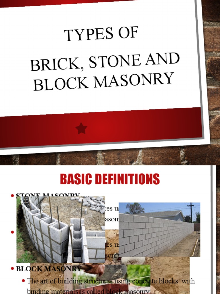 Types of Brick, Stone, and Block Masonry | PDF | Masonry | Brick