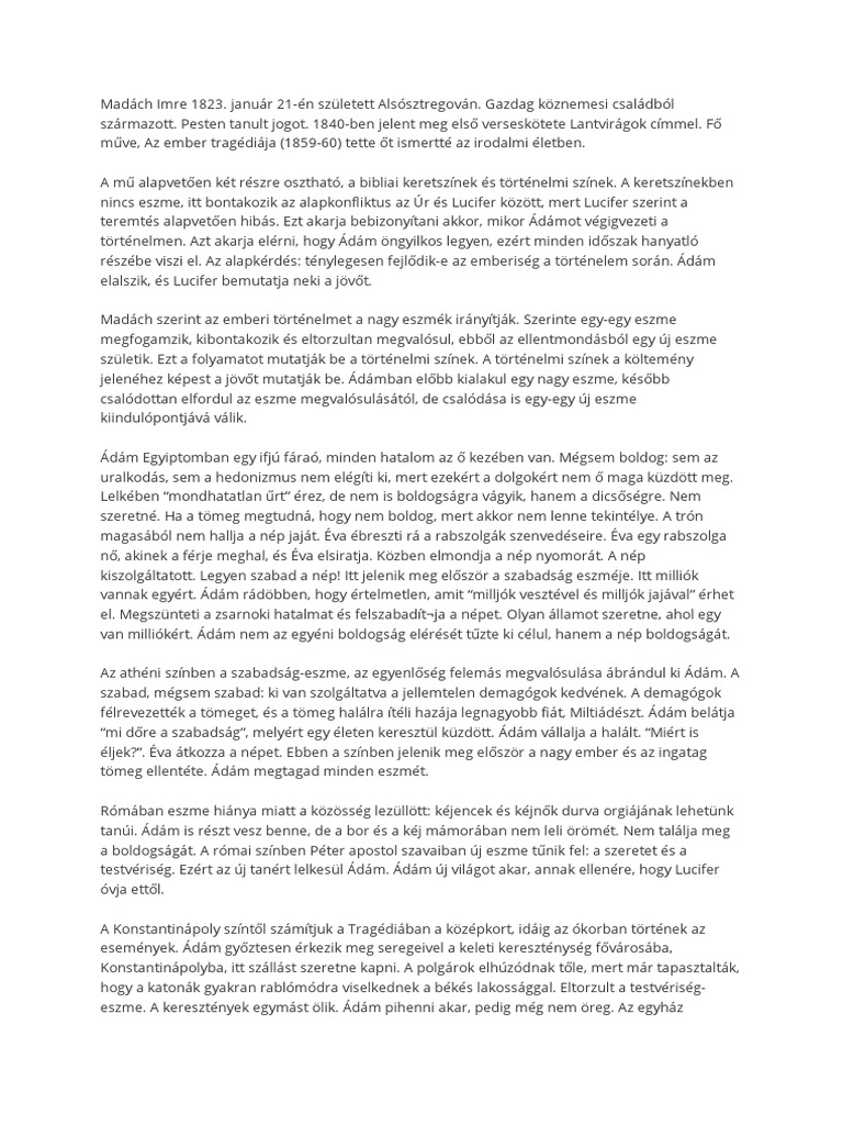 Madách Imre 1823 Eszmék | PDF