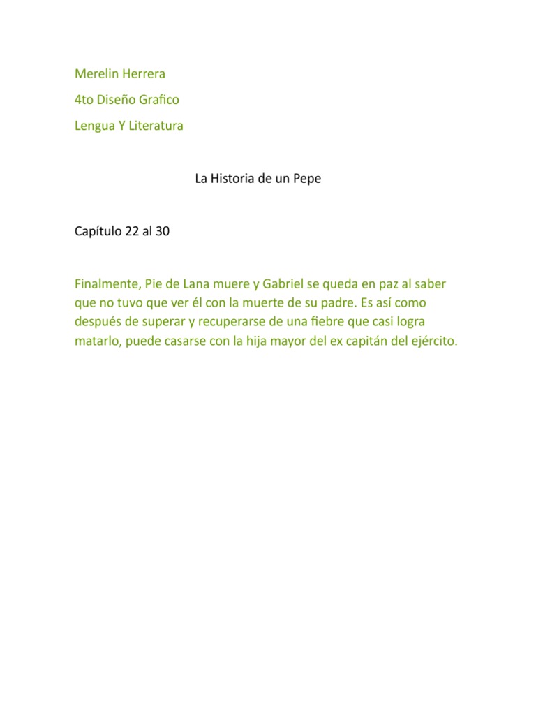 La Historia de Un Pepe Capítulo 22 Al 30 | PDF