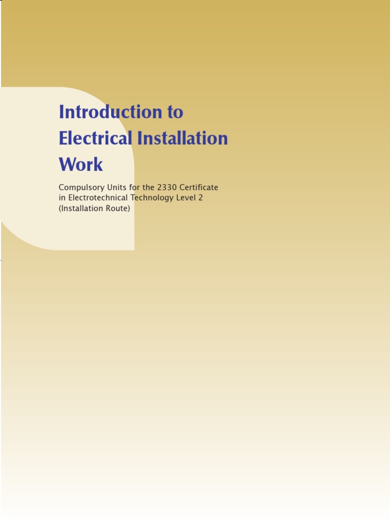 Introduction To Electrical Installation Work | Download Free PDF ...