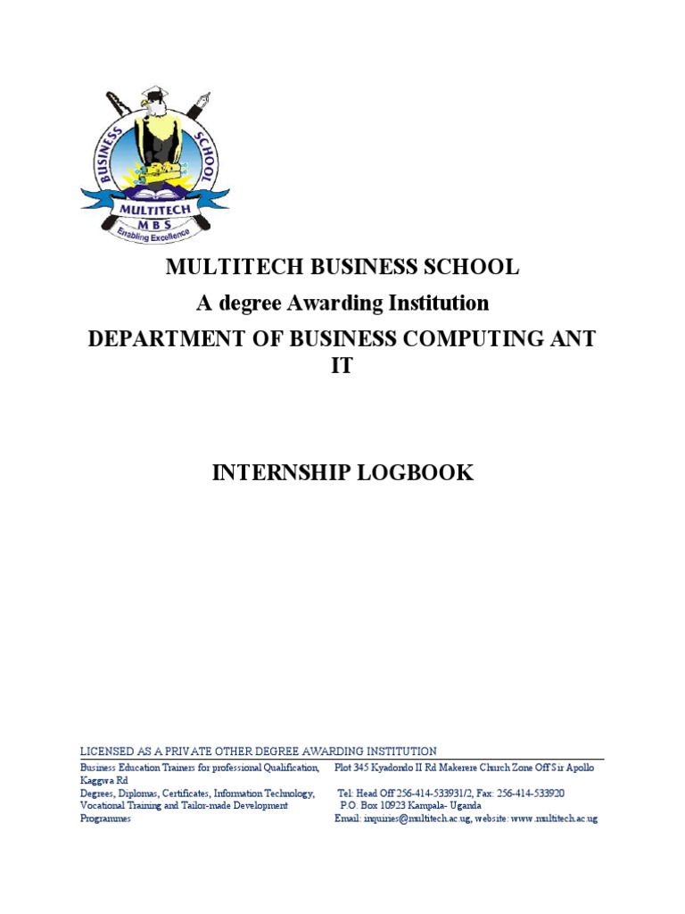 Internship Log Book | PDF | Diploma | Academic Degree