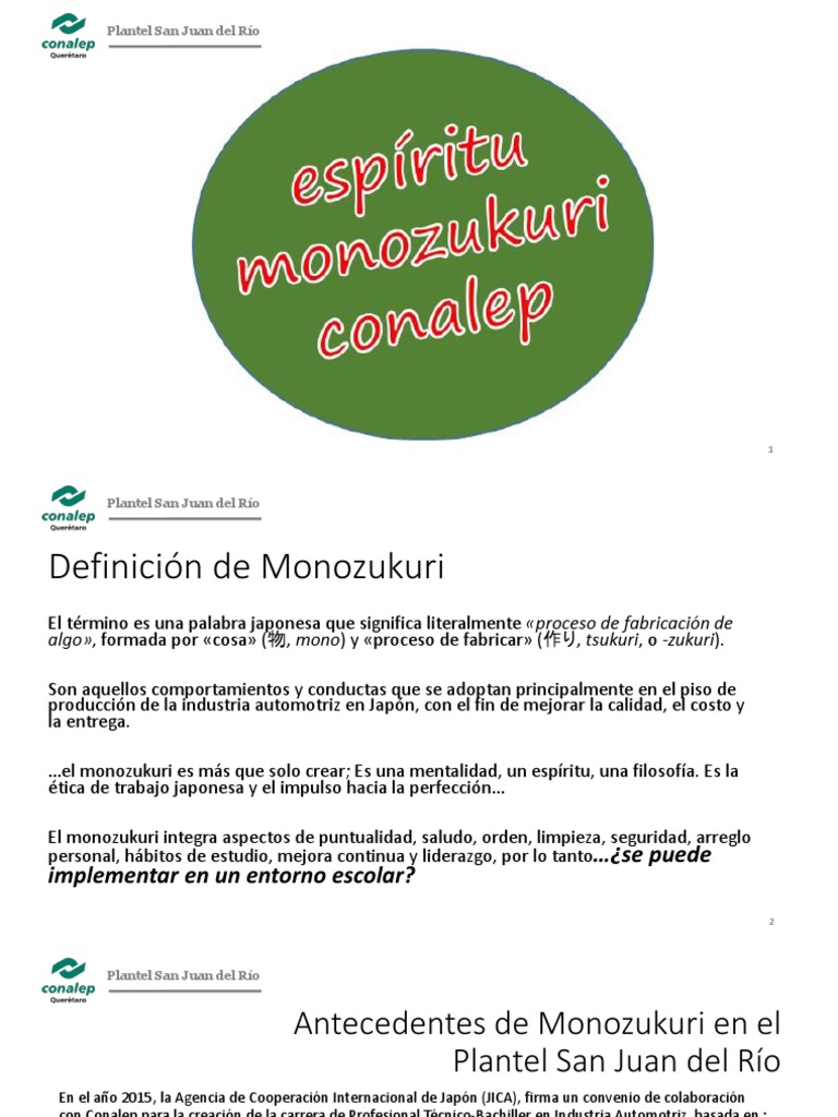 Espíritu Monozukuri Conalep | PDF | Japón