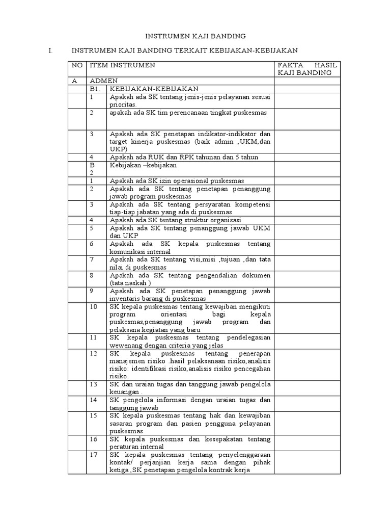 Instrumen Kaji Banding | PDF | Sains & Matematika
