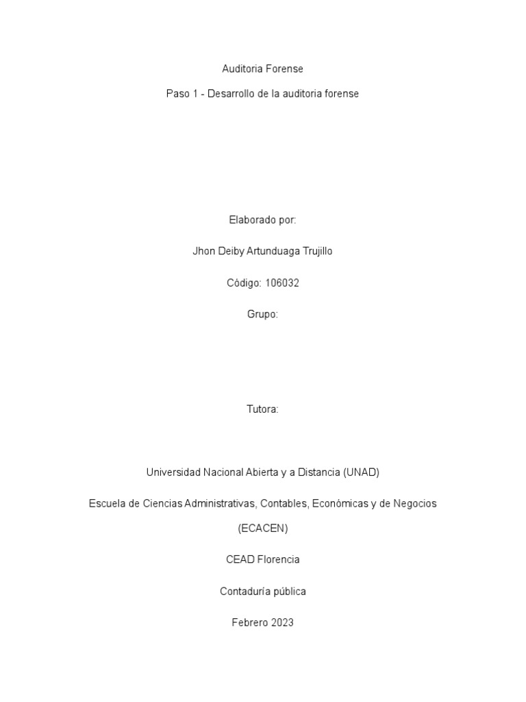 Auditoria Forense DEIBY | PDF | Auditoría | Contador