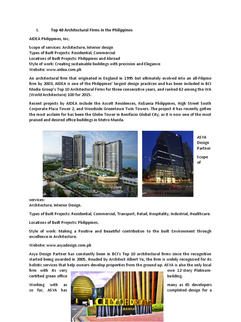 Top Architects In The Philippines