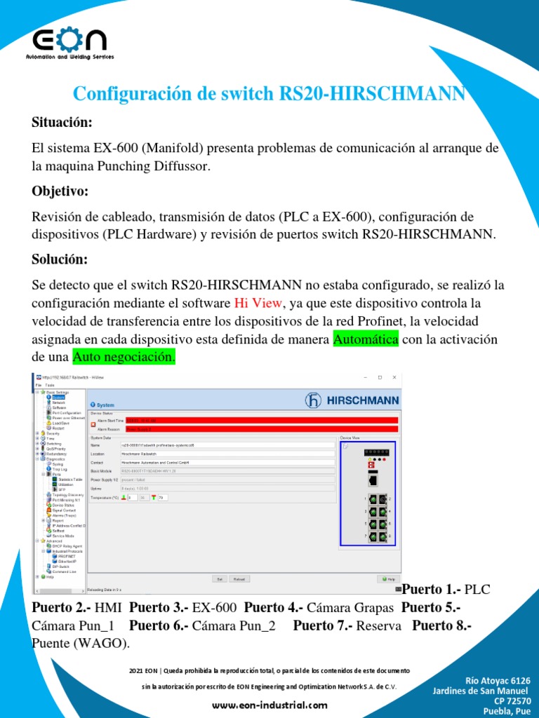 Configuracion RS20-HIRSCHMANN | PDF | Ingenieria Eléctrica | Redes de ...