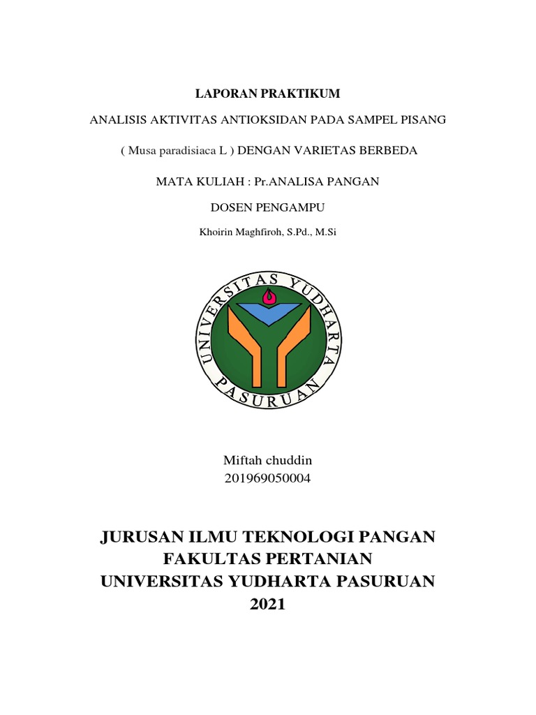 Aktivitas Antioksidan Pisang Varietas Berbeda | PDF