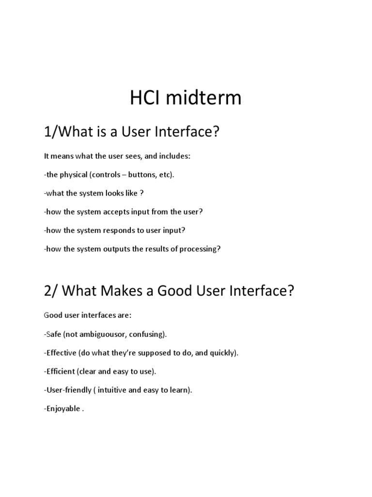 HCI Midterm | PDF | Usability | Human–Computer Interaction