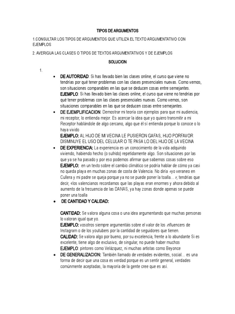 Tipos de Argumentos | PDF | Verdad
