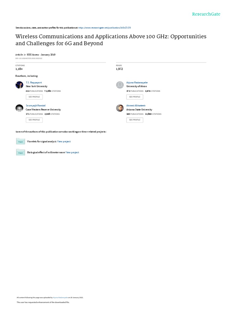 Wireless Communications and Applications Above 100 GHZ Opportunities ...