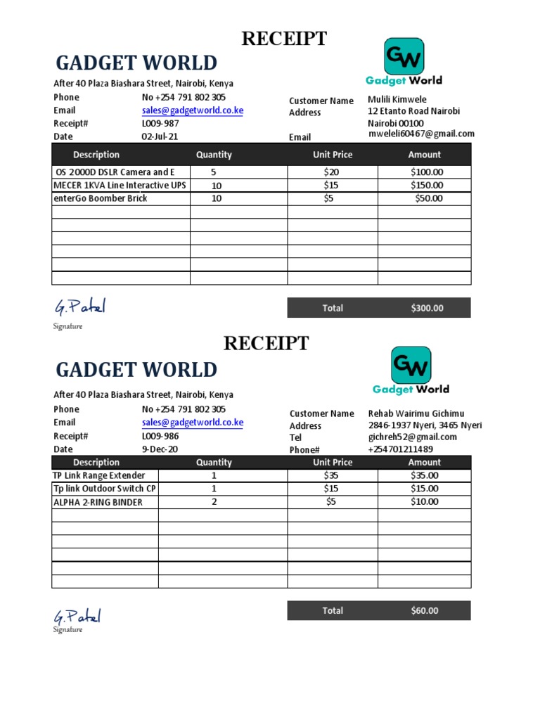 Purchase Receipt | PDF