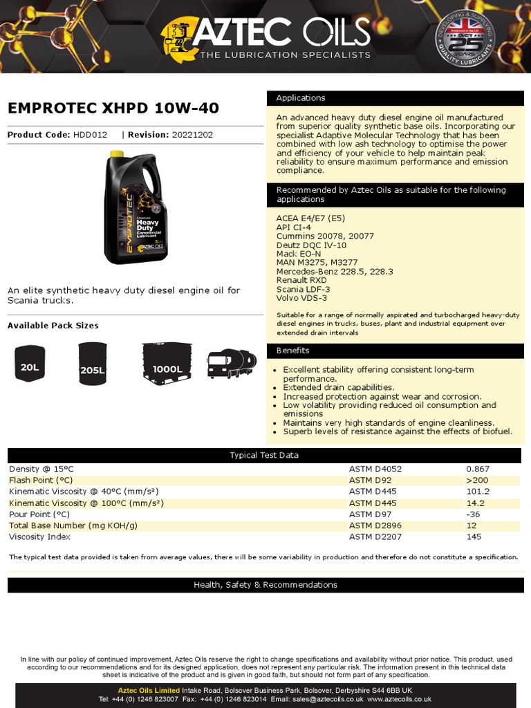 An Advanced Synthetic Heavy Duty Diesel Engine Oil for Scania Trucks ...