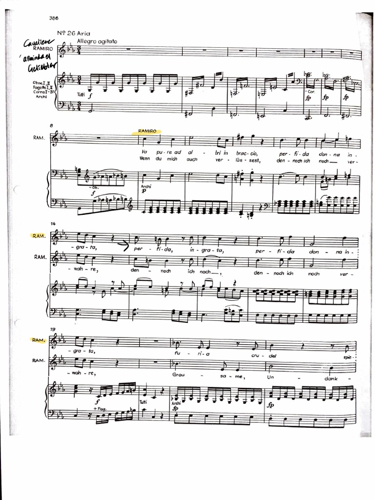 Va Pure Ad Altri in Braccio - W.A.Mozart | PDF