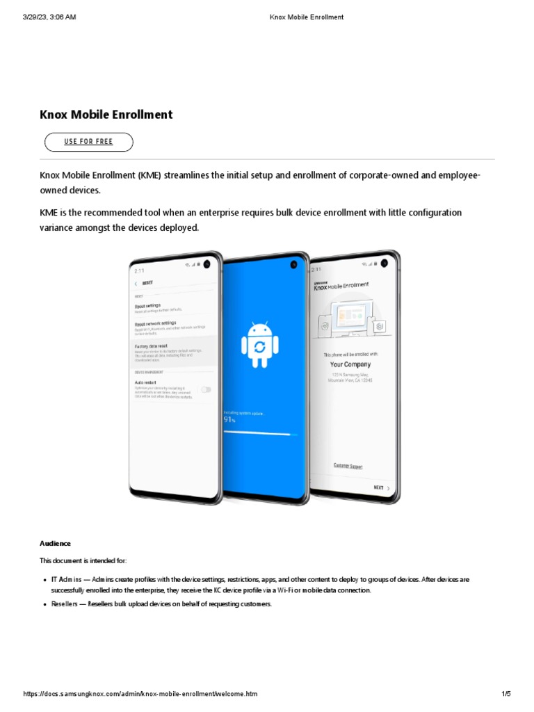 Streamline Device Setup with Knox Mobile Enrollment | PDF | Qr Code | Wi Fi
