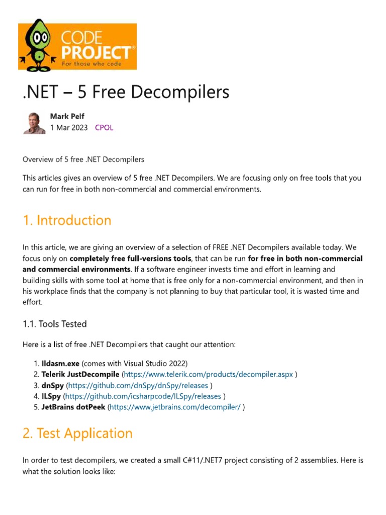 5 Free Decompilers | PDF
