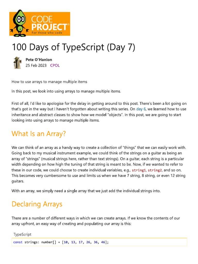 100 Days of TypeScript (Day 7) | PDF