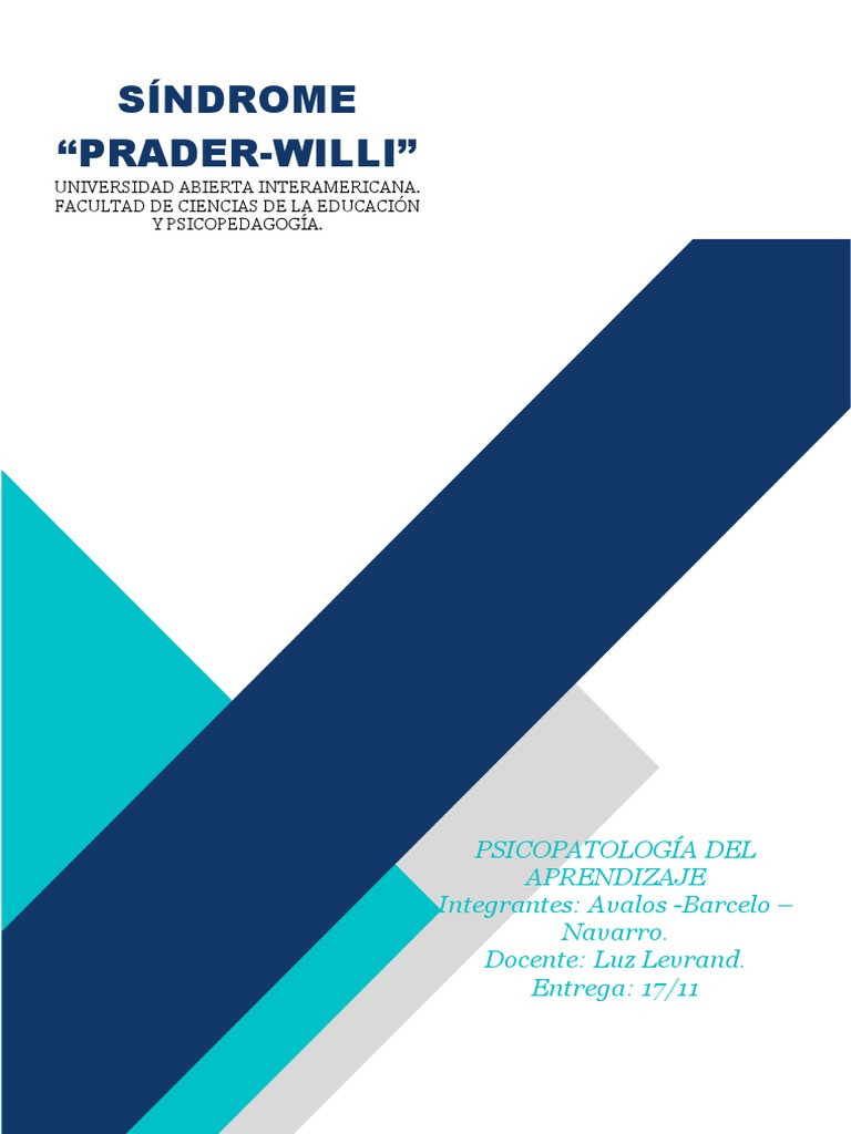 Sindrome Prader-Willi Avalos-Barcelo-Navarro | PDF | Enfermedades y ...