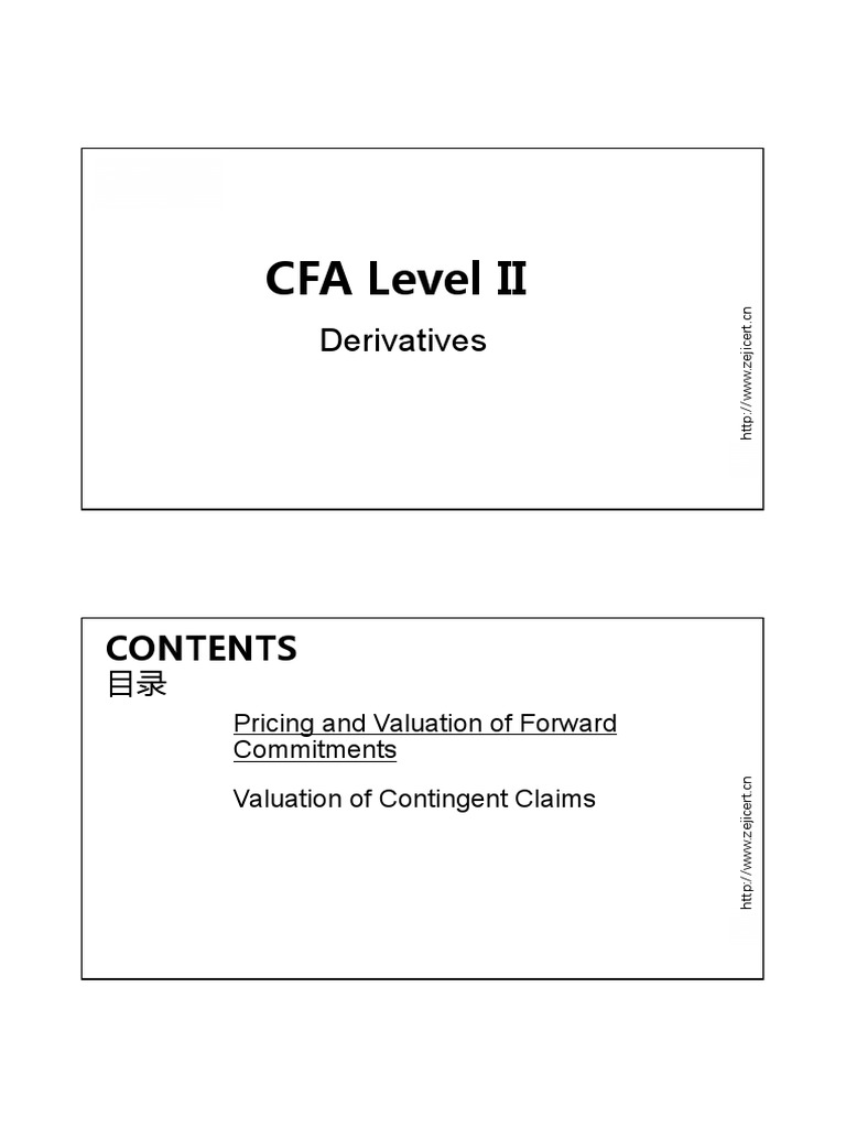 CFA Level II: Derivatives | PDF | Greeks (Finance) | Swap (Finance)