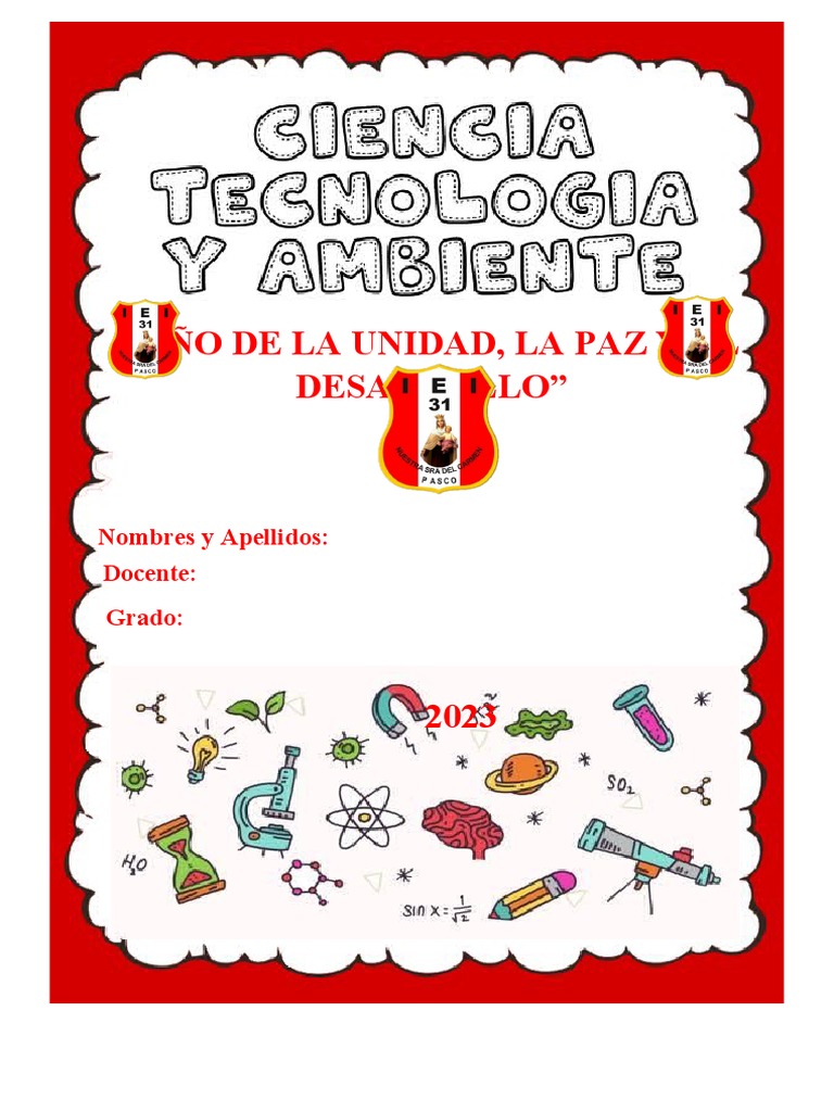 Caratula de Ciencia Tecnología y Ambiente en Word | PDF