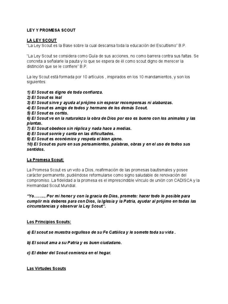LEY Y PROMESA Scout | PDF