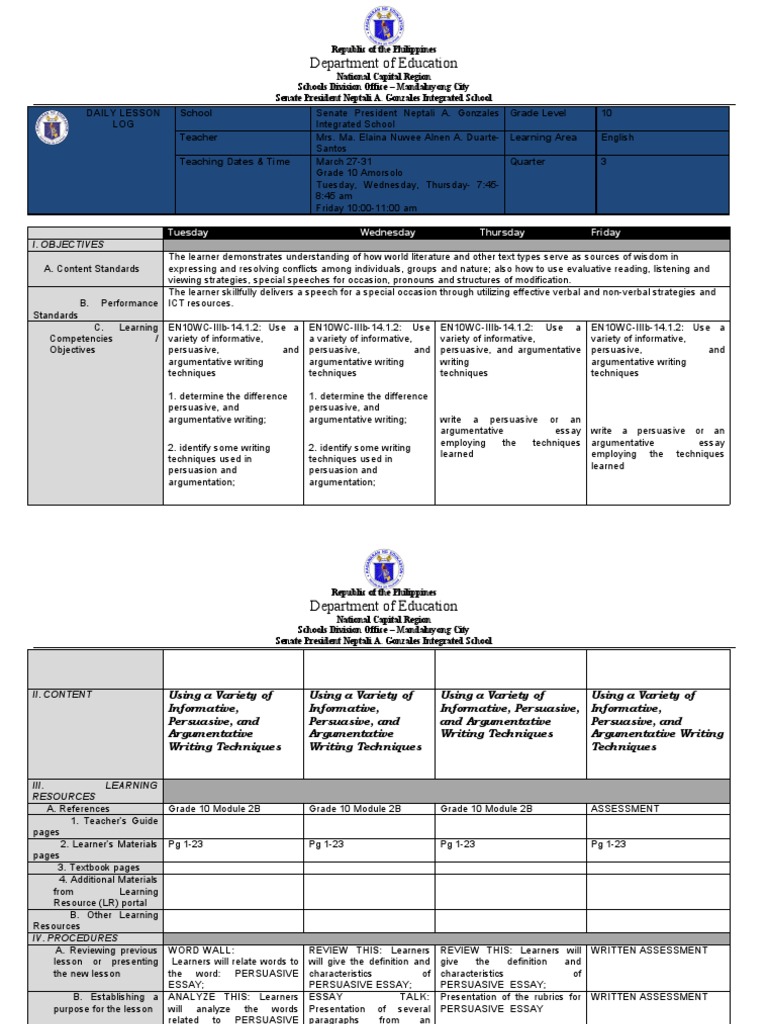 DLL-Grade-10-Week 2 | PDF | Educational Assessment | Cognitive Psychology