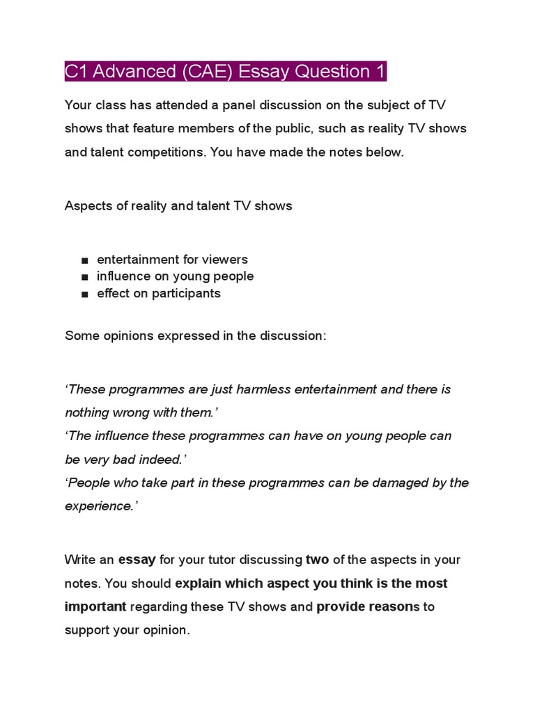 C1 Advanced CAE Essay - Questions PDF | PDF | Internet | Communication