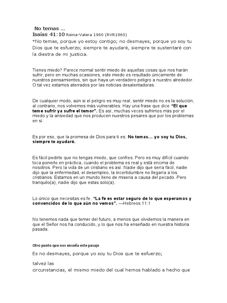 No temas: Confía en Dios siempre | PDF