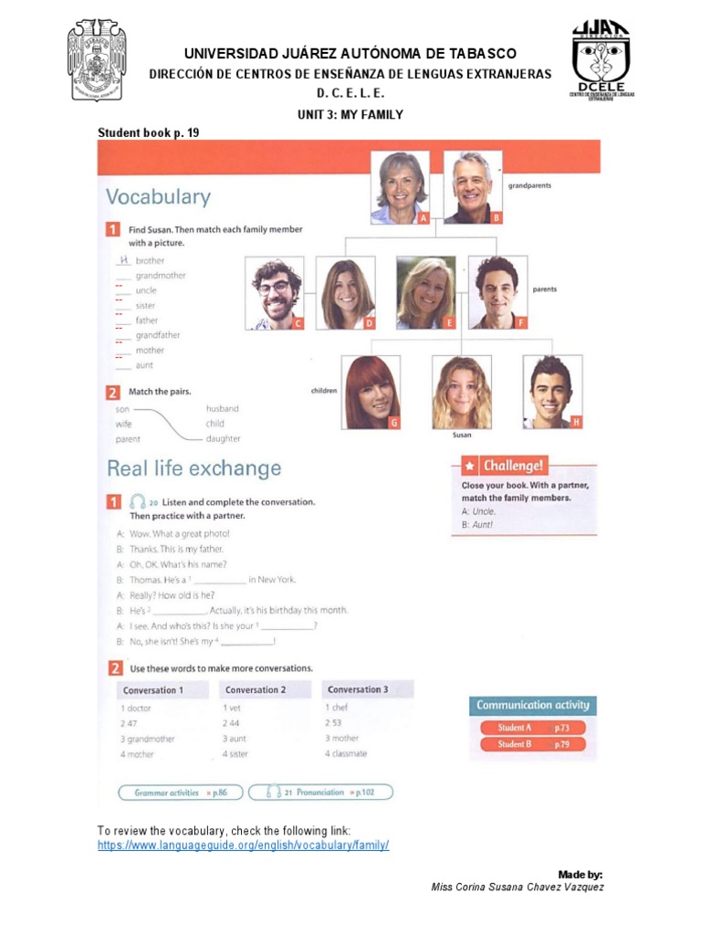 E01 - U3 - Vocabulary + Listening + Reading | PDF