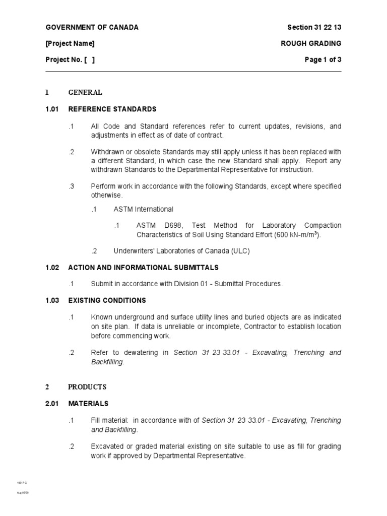 31 22 13 - Rough Grading | Download Free PDF | Waste Management | Waste
