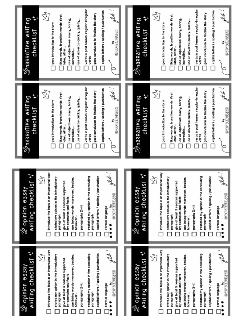 Writing Checklist To Print | PDF