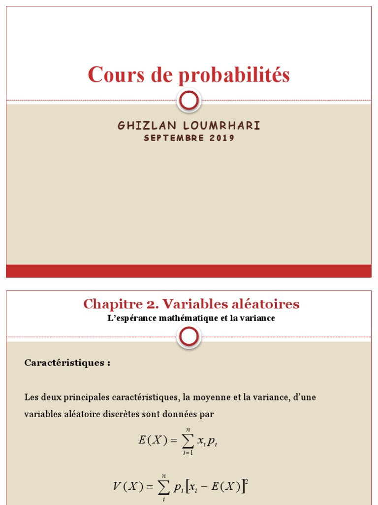 Untitled | PDF | Loi de probabilité | Variance (mathématiques)