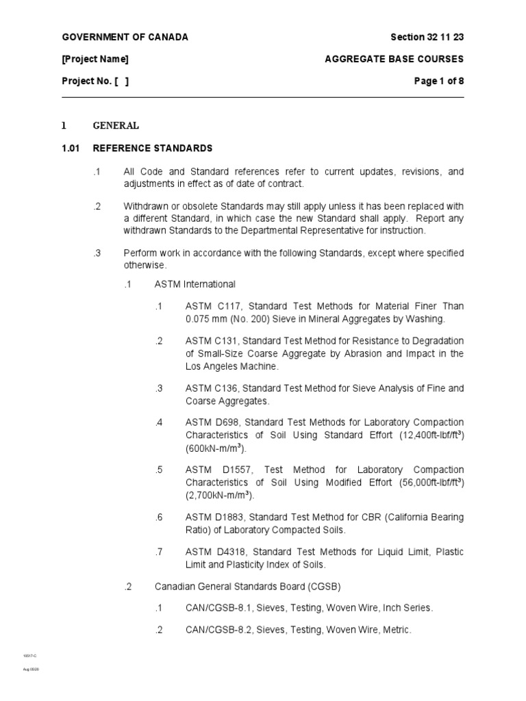 Aggregate Base Course Specifications | PDF | Waste Management | Erosion
