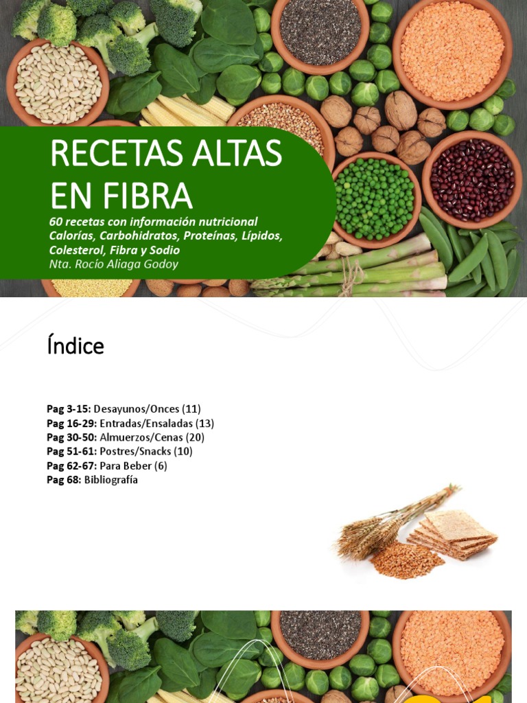 Recetas Altas en Fibra: 60 Opciones | PDF | ensalada | Panes