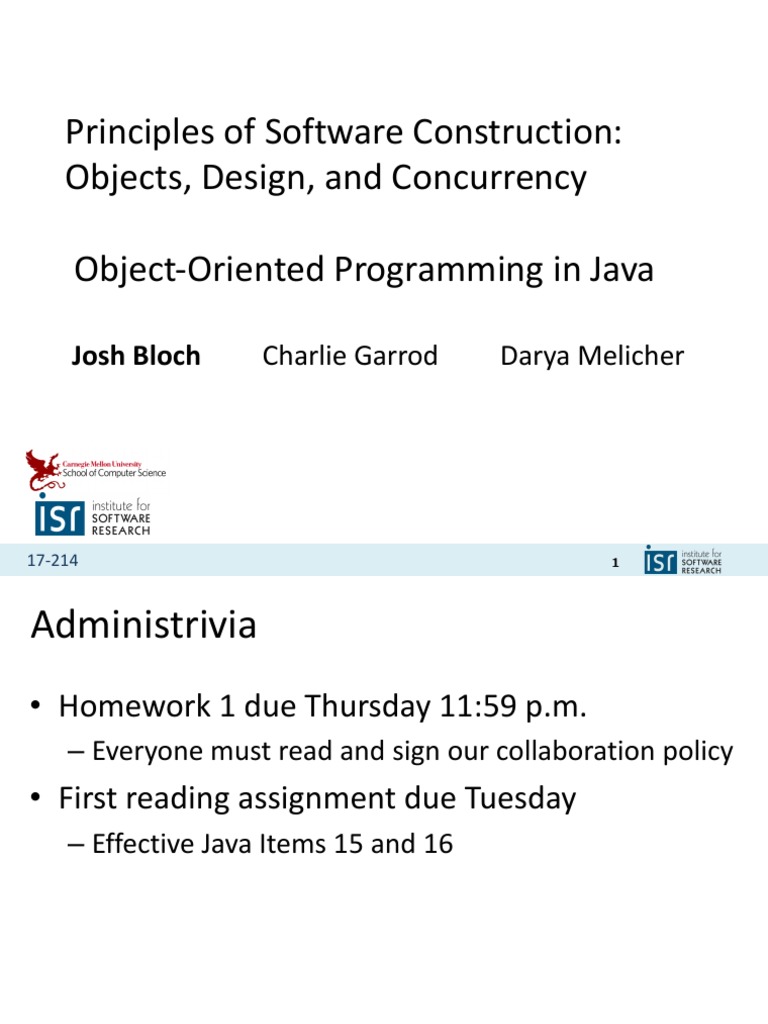 Object Oriented Programming In Java Pdf Class Computer Programming Method Computer 5083