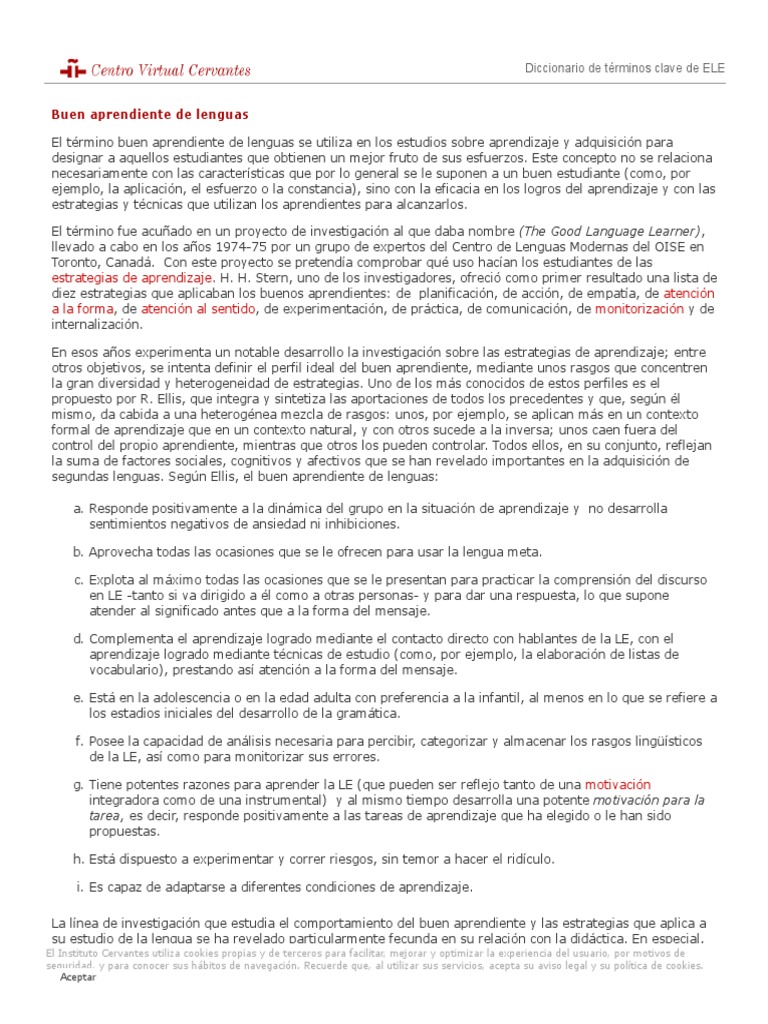 CVC. Diccionario de Términos Clave de ELE. Buen Aprendiente de Lenguas ...