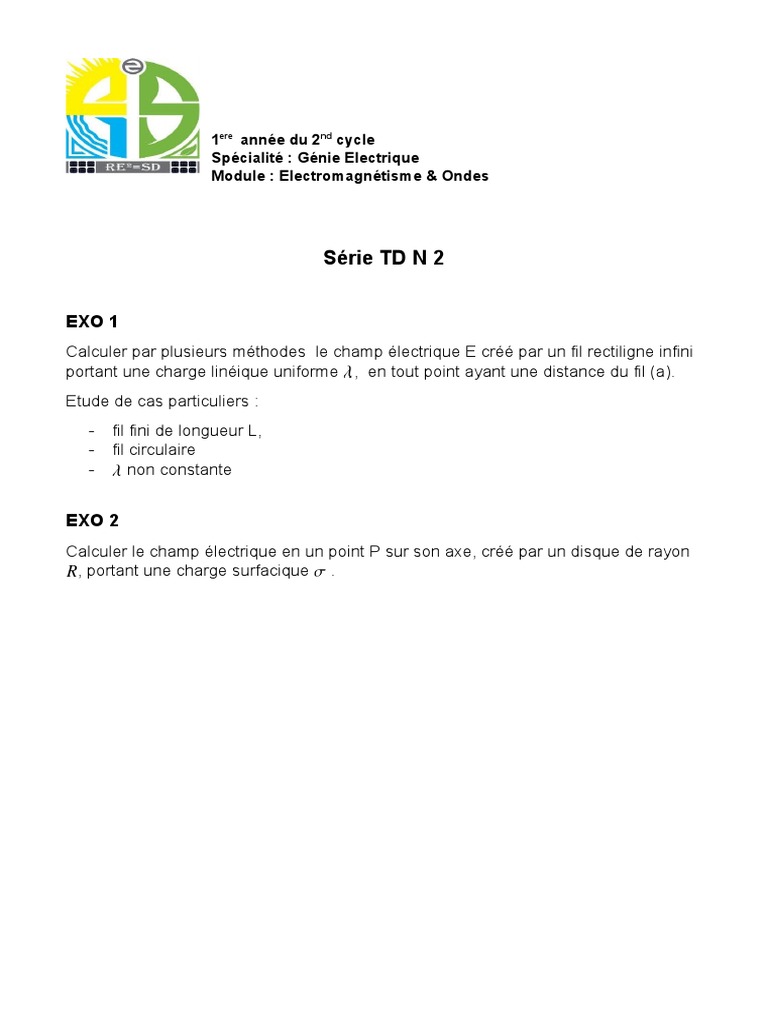 TD N 2 Electrostatique | PDF