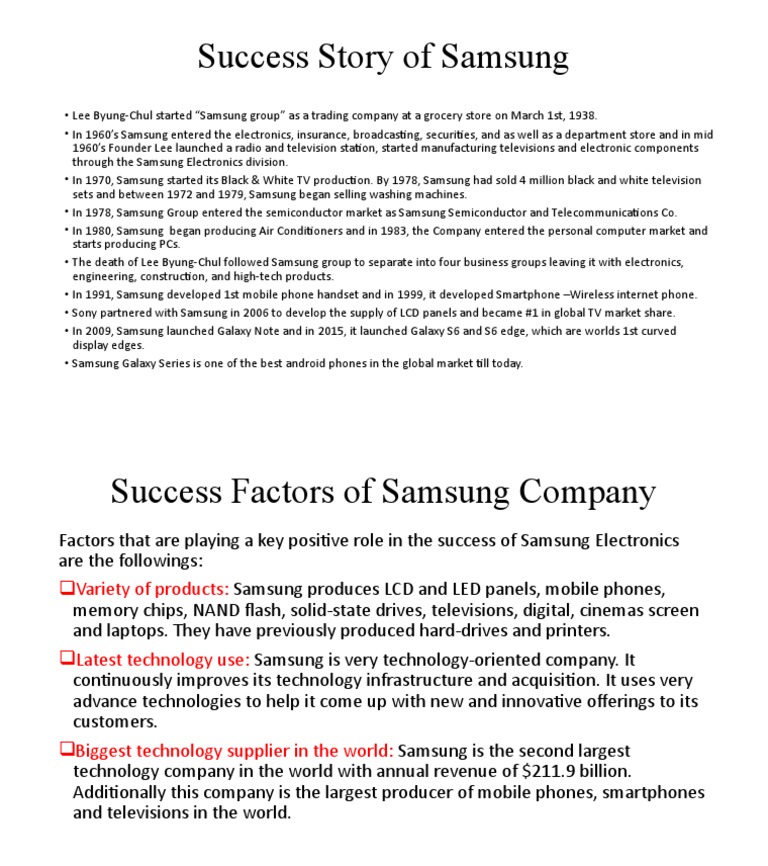 Success Story of Samsung | PDF | Art | Computers