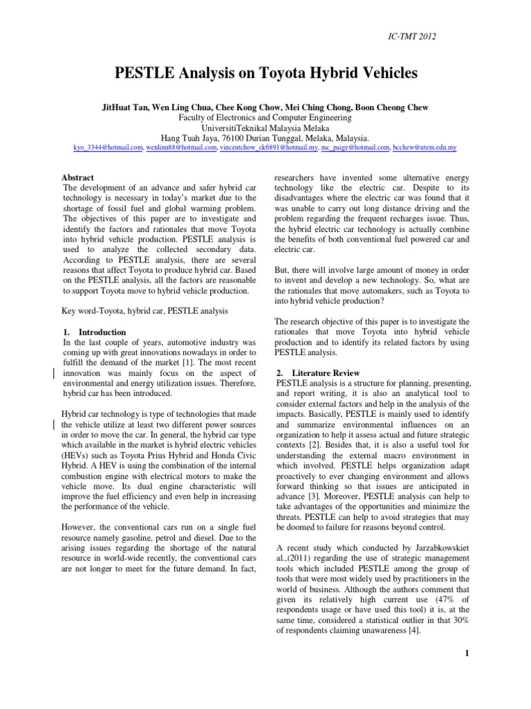 EM-4 Toyota Hybrid Vehicles Case Study | PDF | Hybrid Electric Vehicle ...