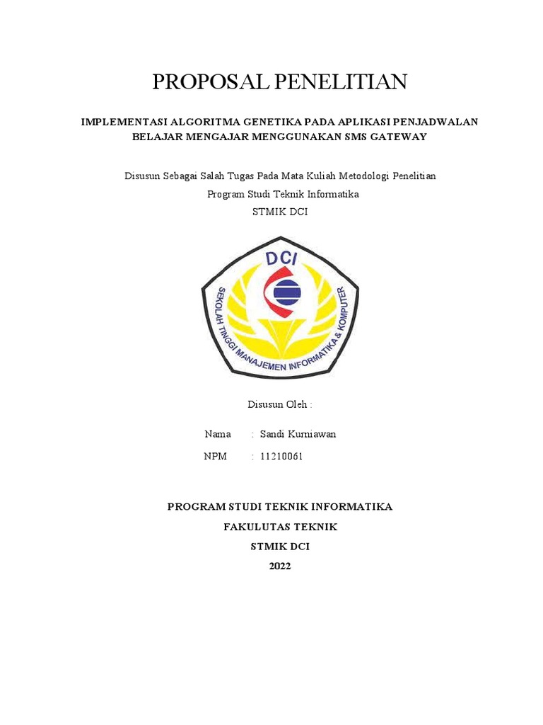 Proposal Penelitian | PDF