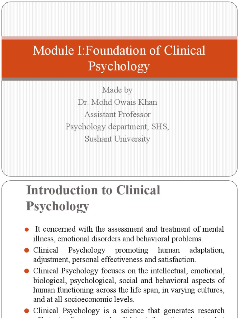 Introduction to Clinical Psychology | PDF | Clinical Psychology | Psychology
