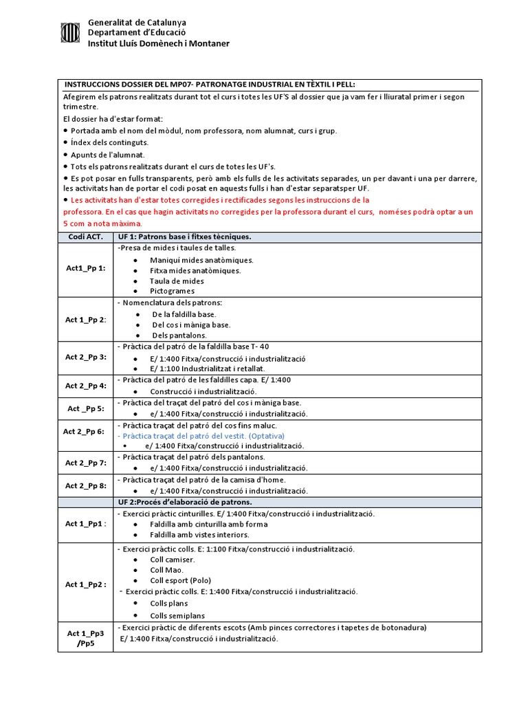 Instruccions 3r Dossier Final Mòdul07 | PDF