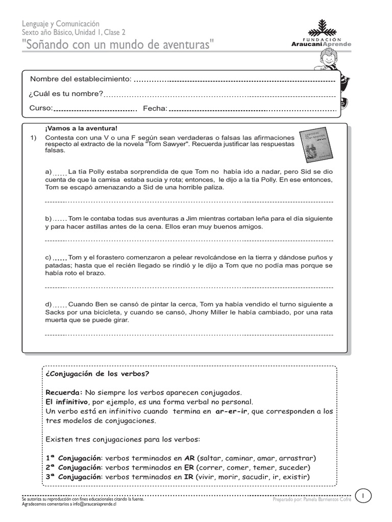 Lenguaje 5 Básico | PDF | Verbo | Conjugación gramatical