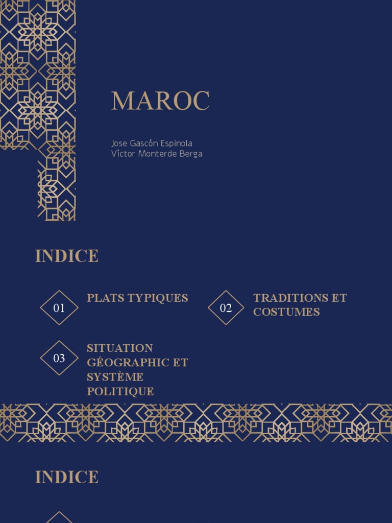 MAROC Power Point | PDF | Maroc | Nourritures