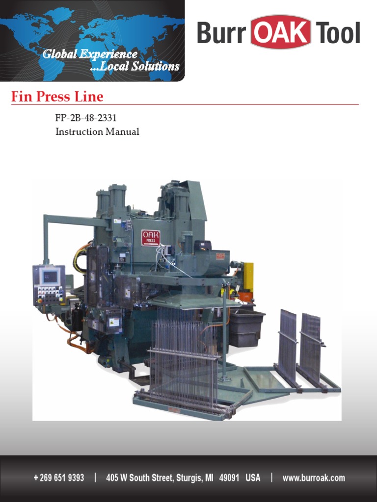 Burr Oak Fin Press Instruction Manual | PDF | Personal Protective ...