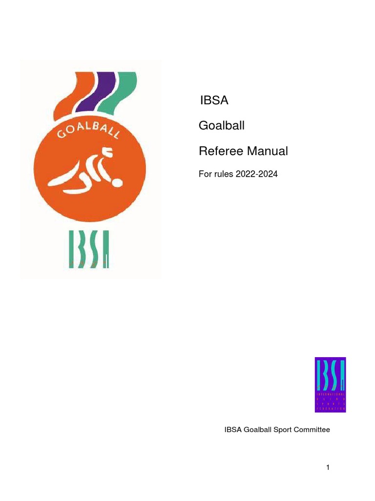 IBSA Goalball Referee Manual 2022-2024 | PDF | Referee | Sports Rules ...
