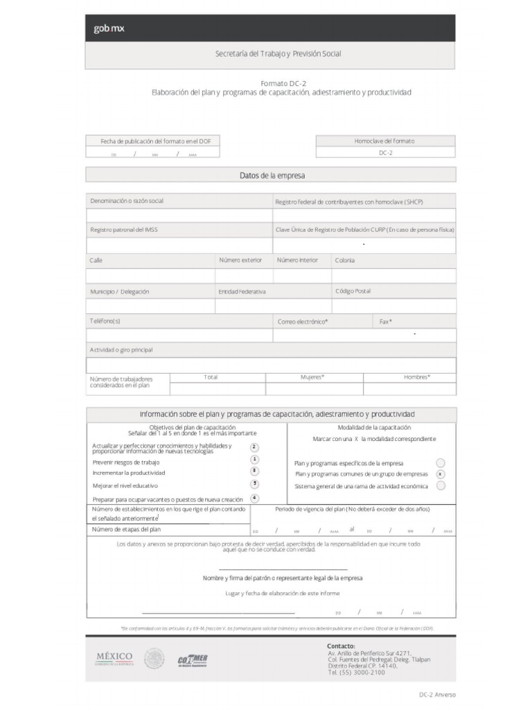 Formato DC-2 Editable (X-Abajo) | PDF