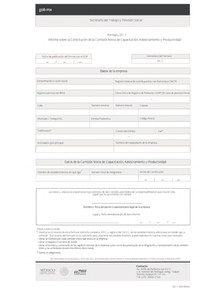 Formato DC-1 Editable 1 | PDF