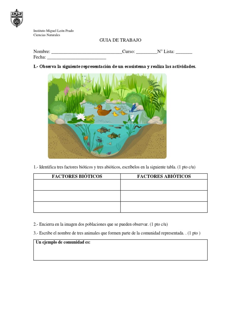 Guia 1 Factores Bioticos | PDF | Habitat | Ecosistema