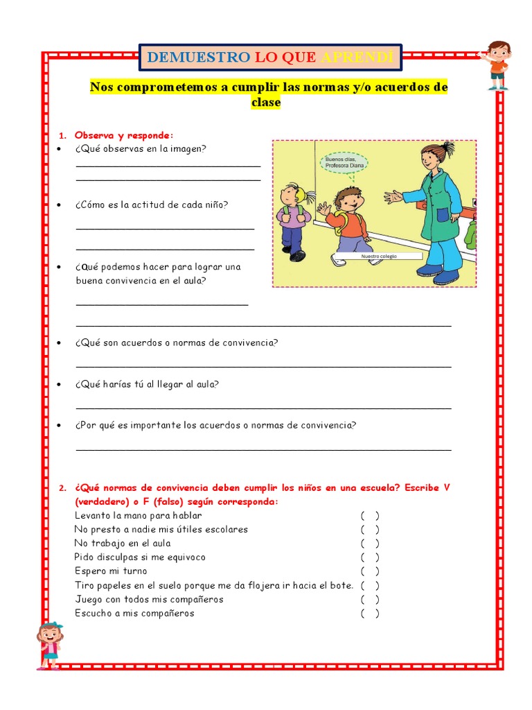 Ficha Nos Comprometemos A Cumplir Los Acuerdos de Clase | PDF